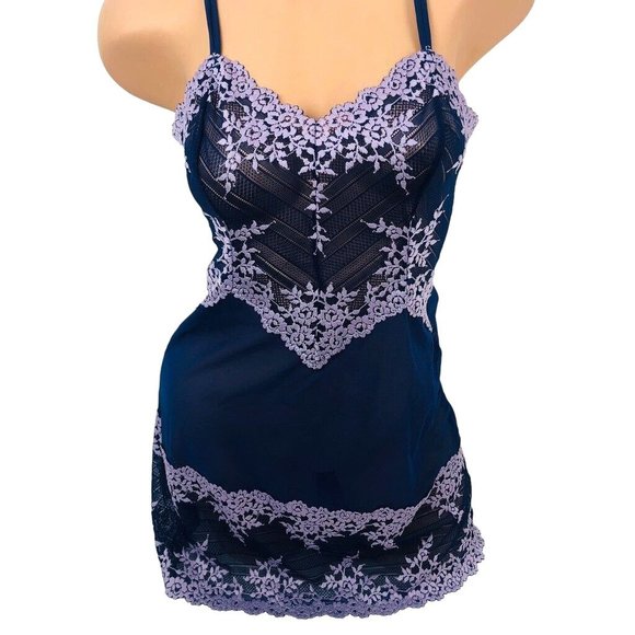 Wacoal Intimates And Sleepwear Wacoal Embroidered Lace Sheer Chemise Lingerie Dress Nightgown